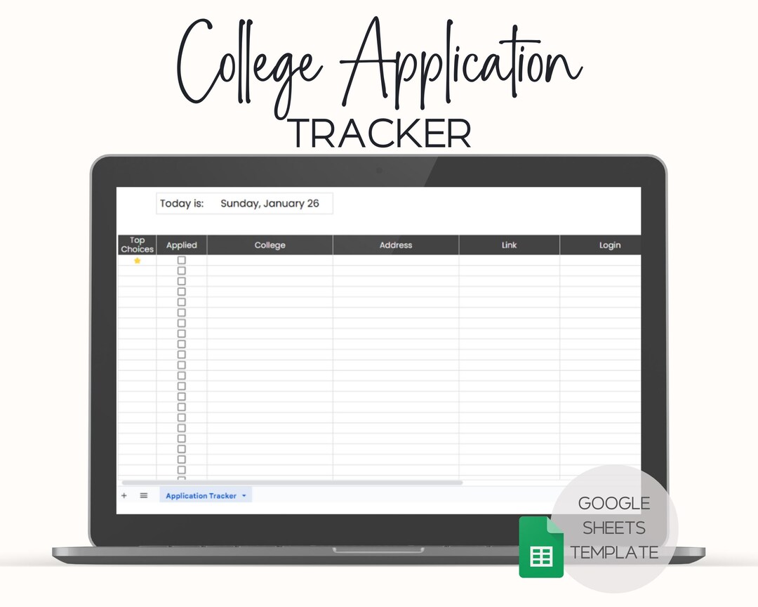 Google Sheets College Application Tracker Template, Google Sheets Template, Instant Download - Etsy