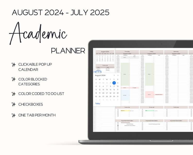Google Sheets Spreadsheet Planner, Google Sheets Template, Digital ...