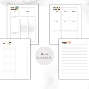 2024 Retro Mushroom Planner Printable, Daily, Month at a Glance, Retro ...