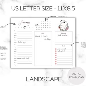 Ghost Undated Daily Planner, Instant Digital Download, 11x8 1/2 PDF - Etsy