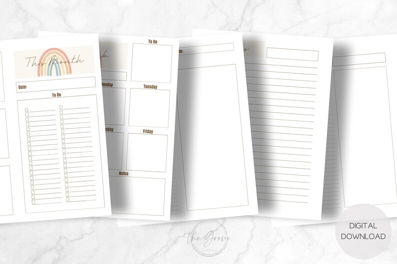 2024 Boho Rainbow Planner Printable PDF, Daily, Weekly, Month at a ...