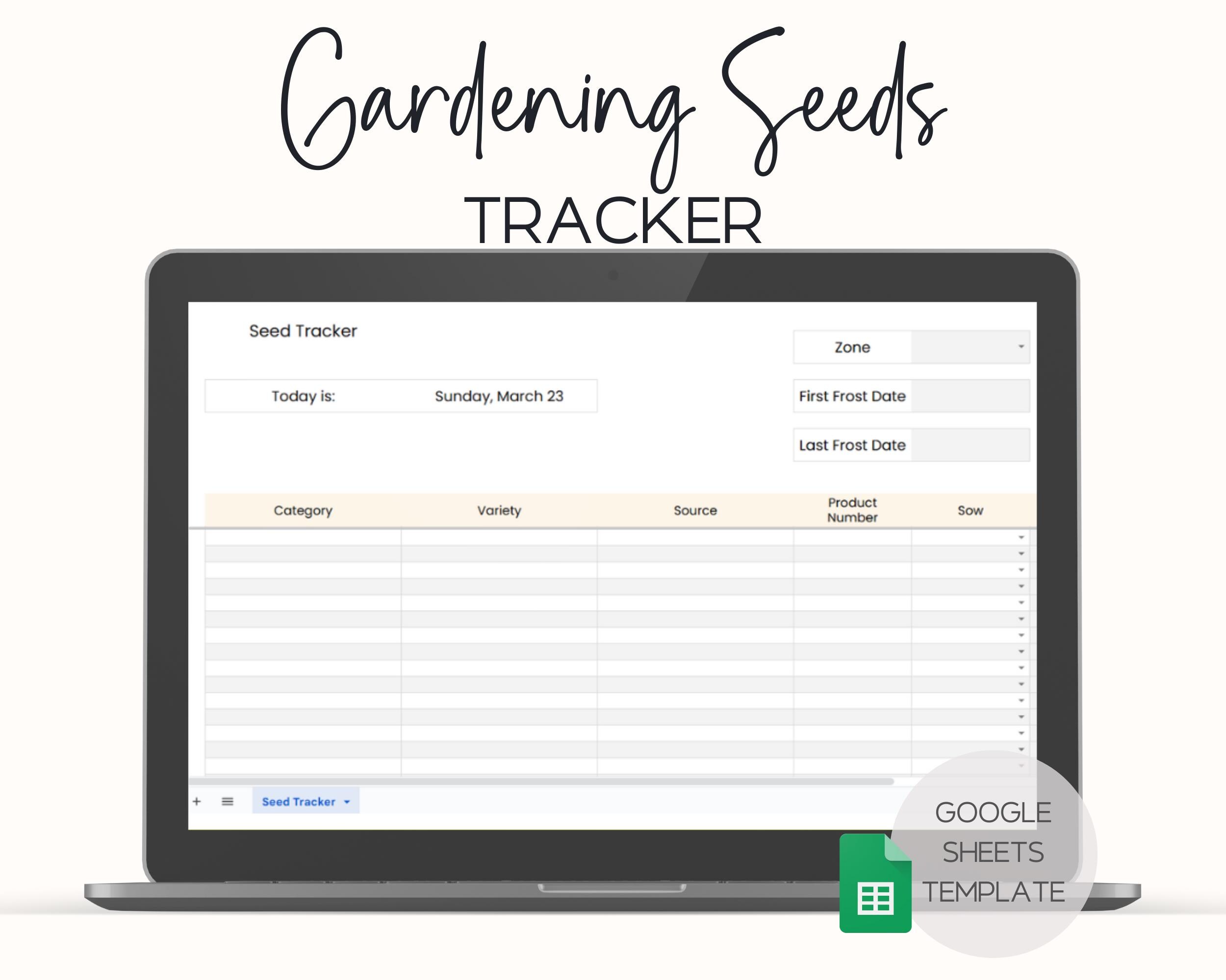 Google Sheets Gardening Seed Tracker Template, Inventory, Schedule ...