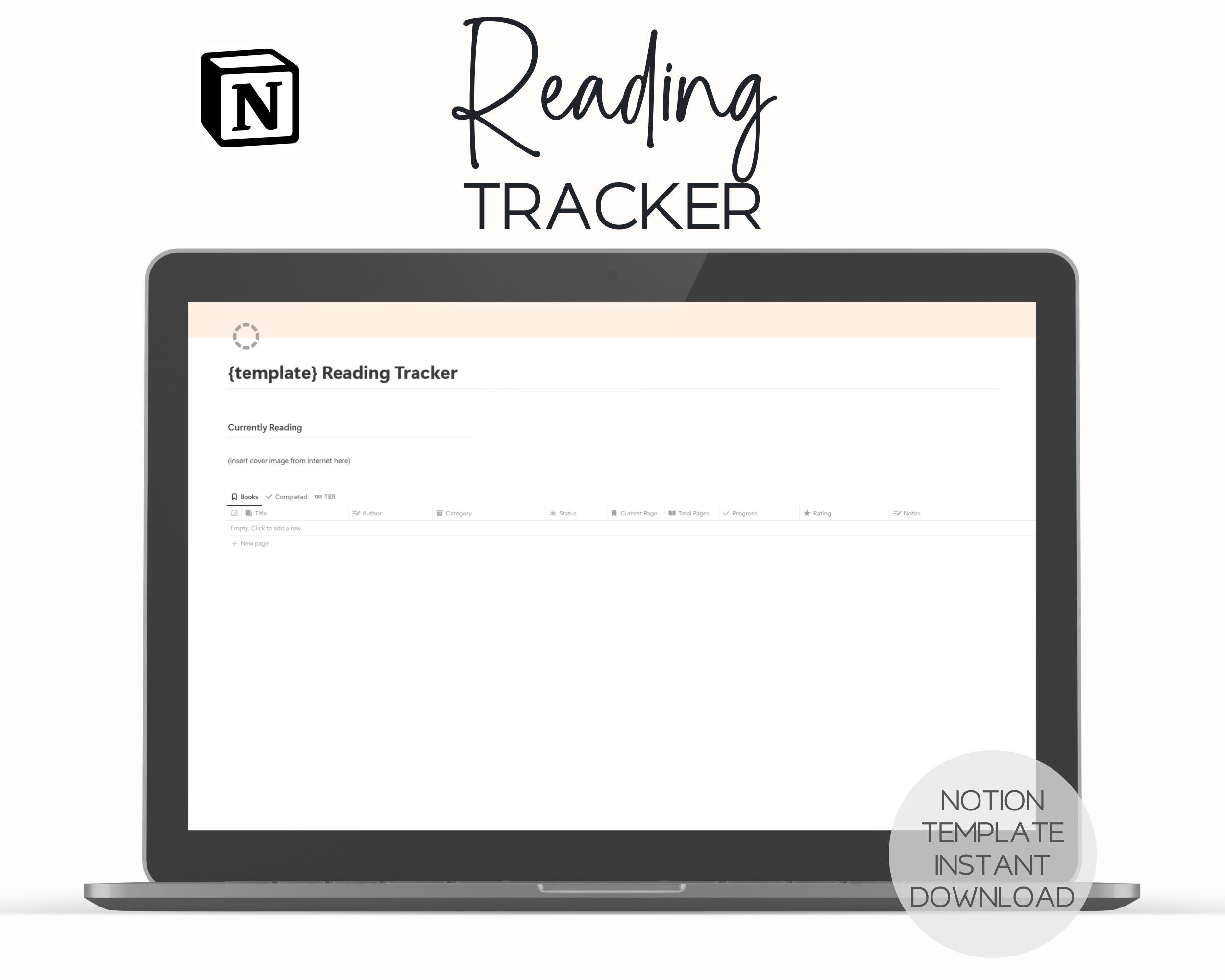 Notion Reading Tracker Template, Book Tracker, Reading Log, Instant ...