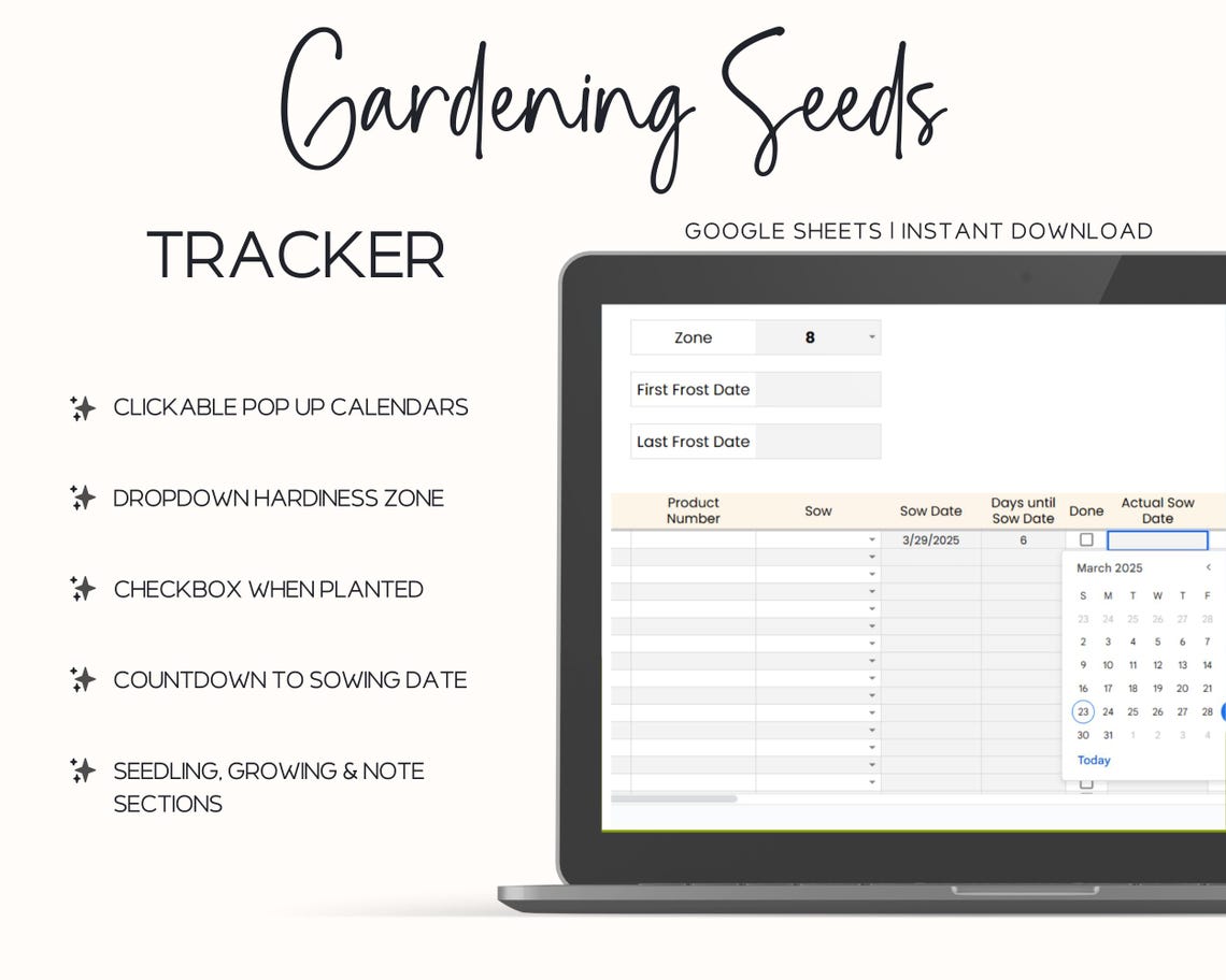 Google Sheets Gardening Seed Tracker Template, Inventory, Schedule ...
