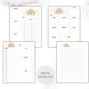 Colorful Boho 2025 Rainbow Planner Printable PDF, Calendar, Daily ...