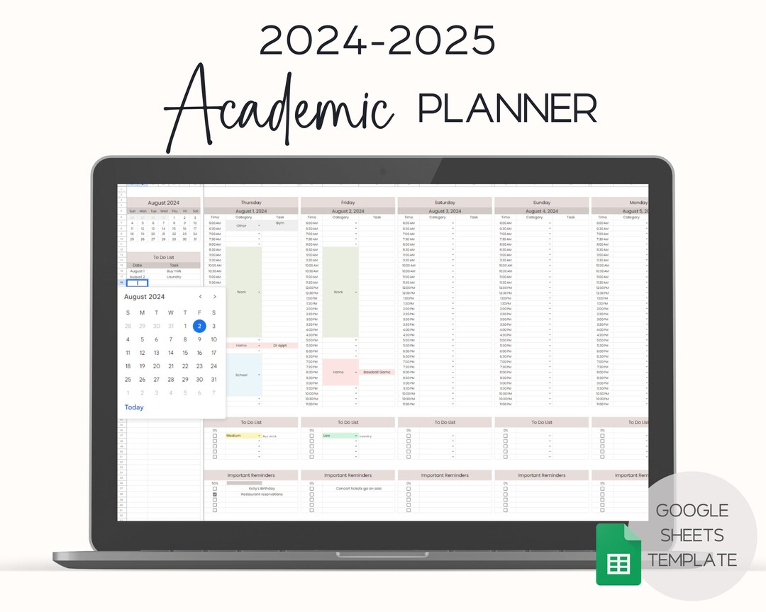 Google Sheets Spreadsheet Planner, Google Sheets Template, Digital ...