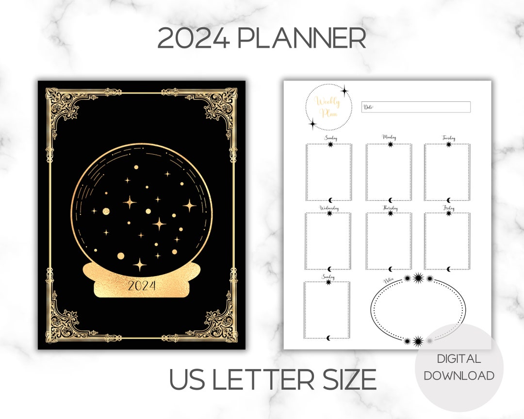 2024 Witchy Celestial Planner Printable, Daily, Month at a Glance ...