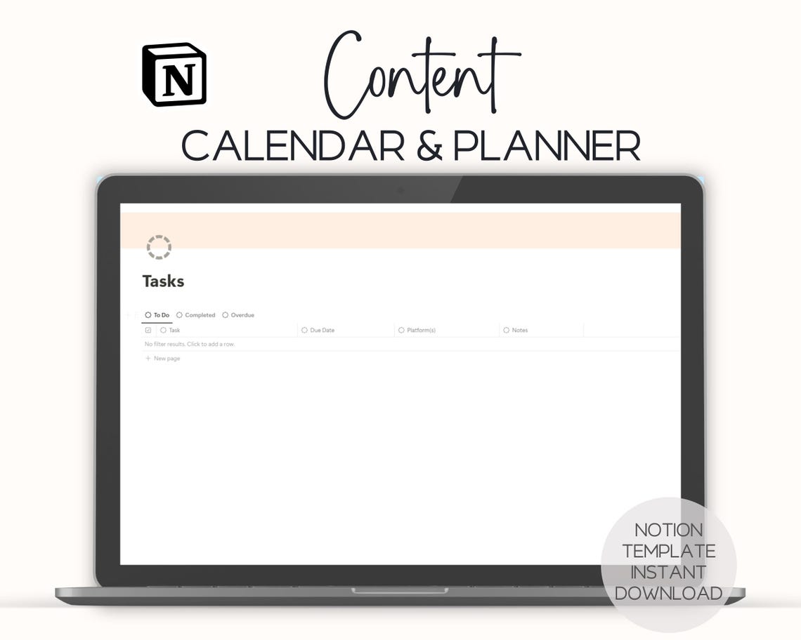 Notion Content Calendar & Planner Template, Social Media Planner ...