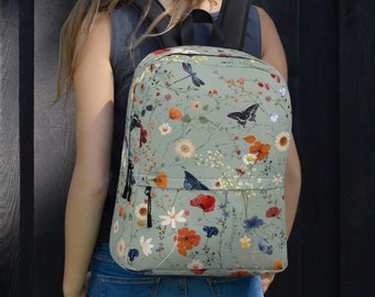 Fall Flowers Backpack Cottagecore Laptop Backpack Aesthetic College ...