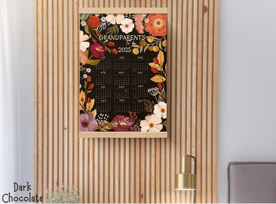 Pregnancy Announcement Calendar Grandparents Baby Reveal Idea Cadre ...