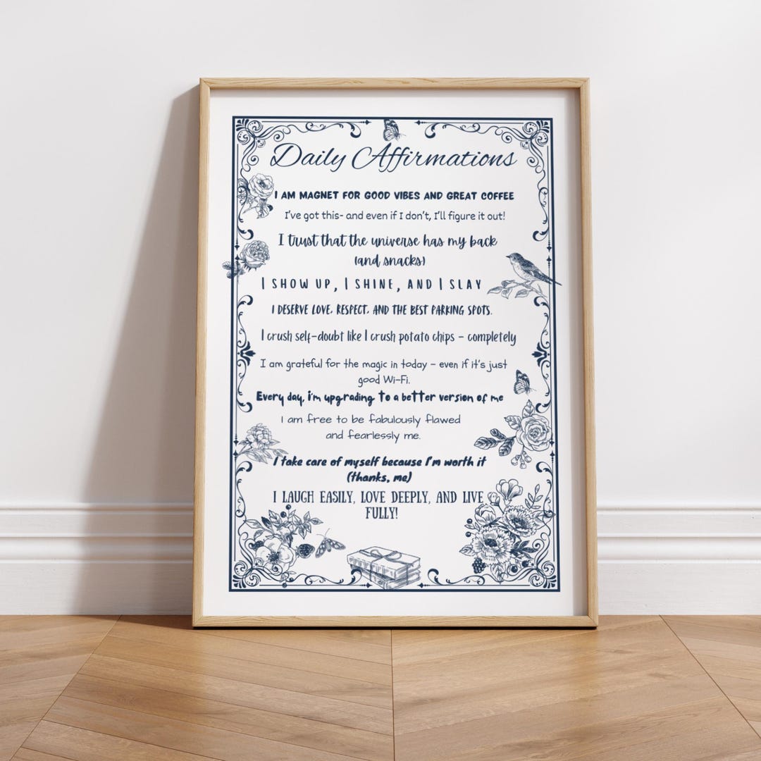 Toile Daily Affirmation Poster: French Style Home Decor (digital ...