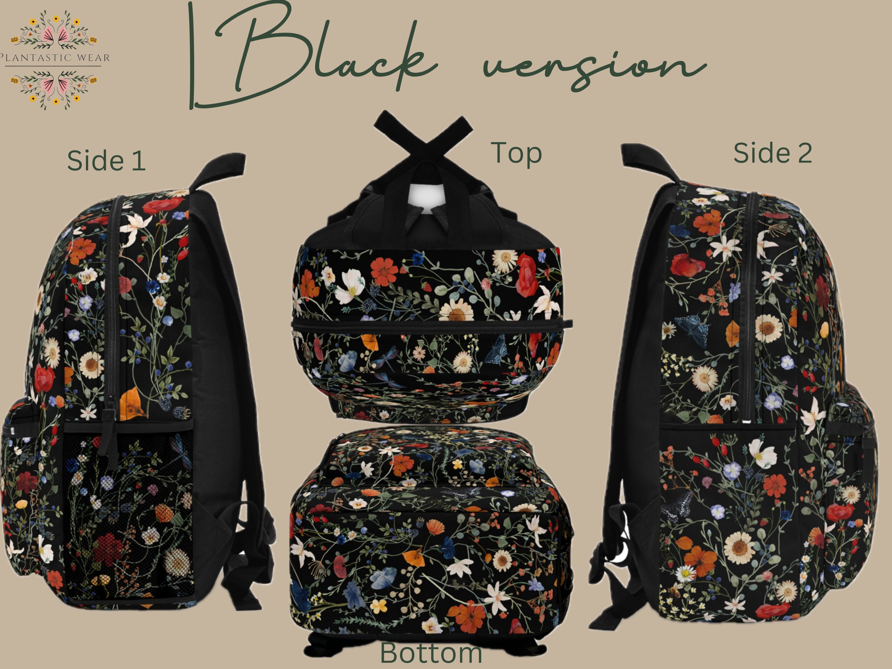 Boho Cottagecore Backpack Wildflower Backpack Garden Girl Beach ...