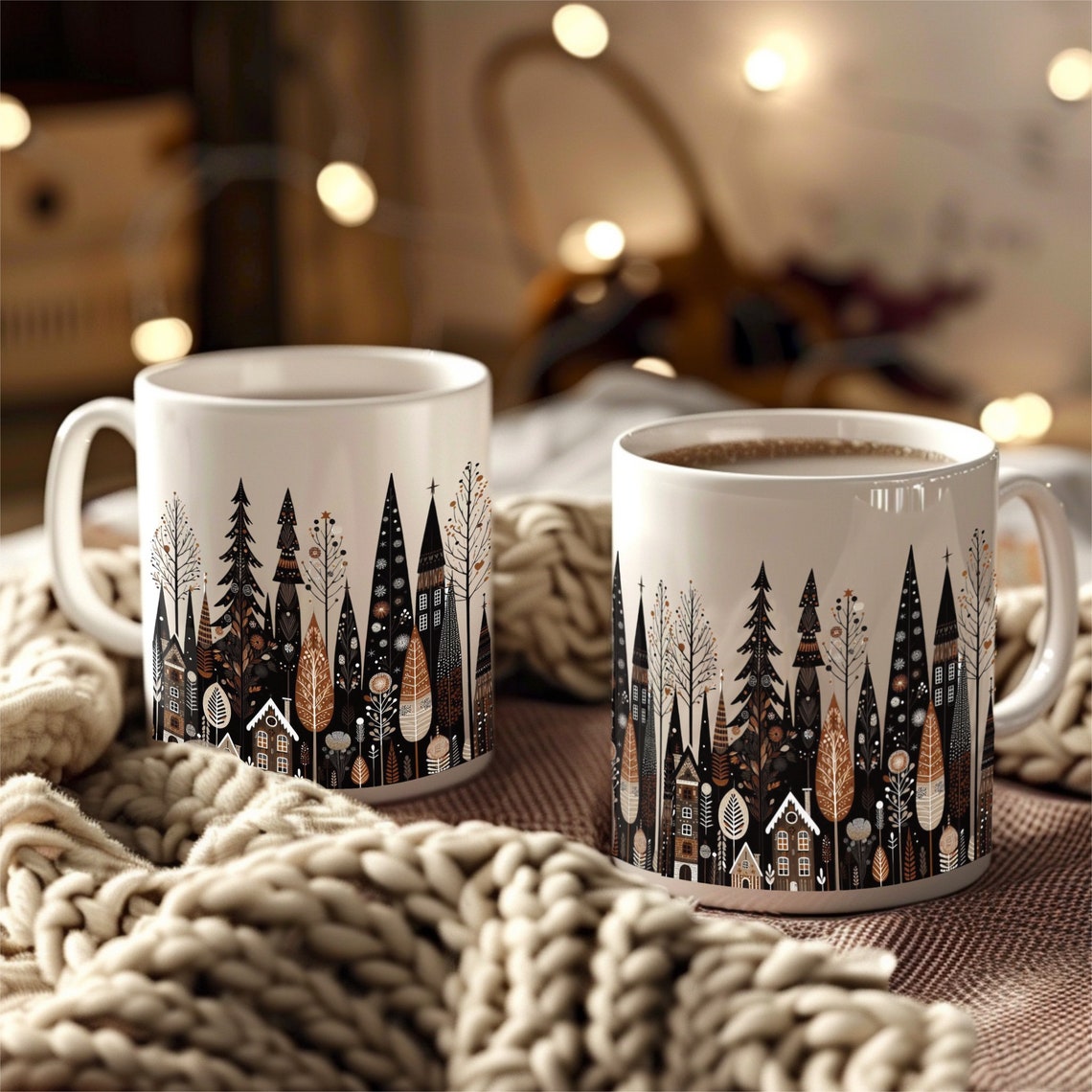 Fall Forestcore Mug Folk Art Mug Nature Mug Women Nordic Folklore Mug ...