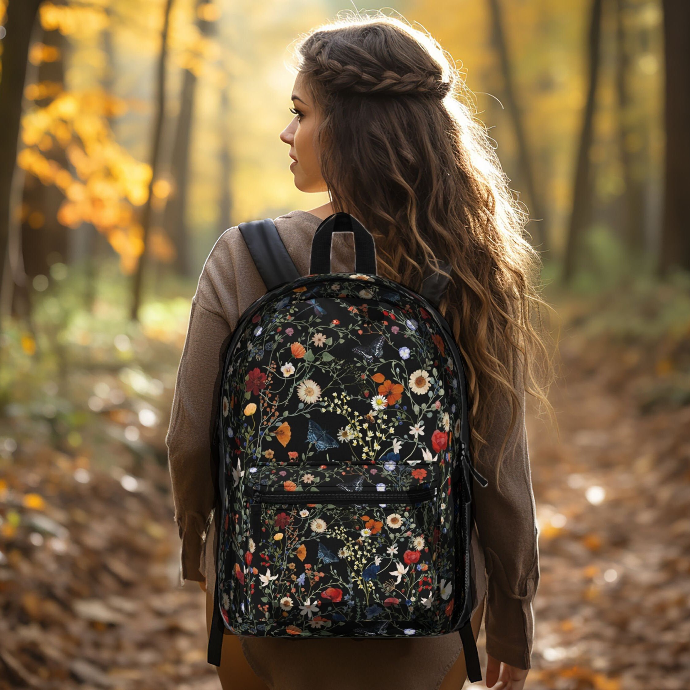 Boho Cottagecore Backpack Wildflower Backpack Garden Girl Beach ...