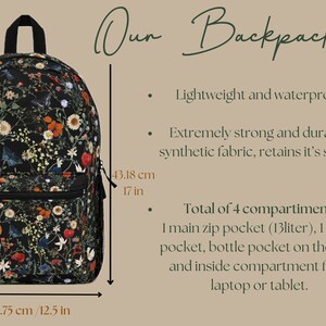 Boho Cottagecore Backpack Wildflower Backpack Garden Girl Beach ...