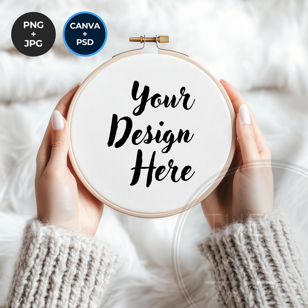 Embroidery Hoop Mockup,cross Stitch Mockup,canva,psd File,smart Object ...