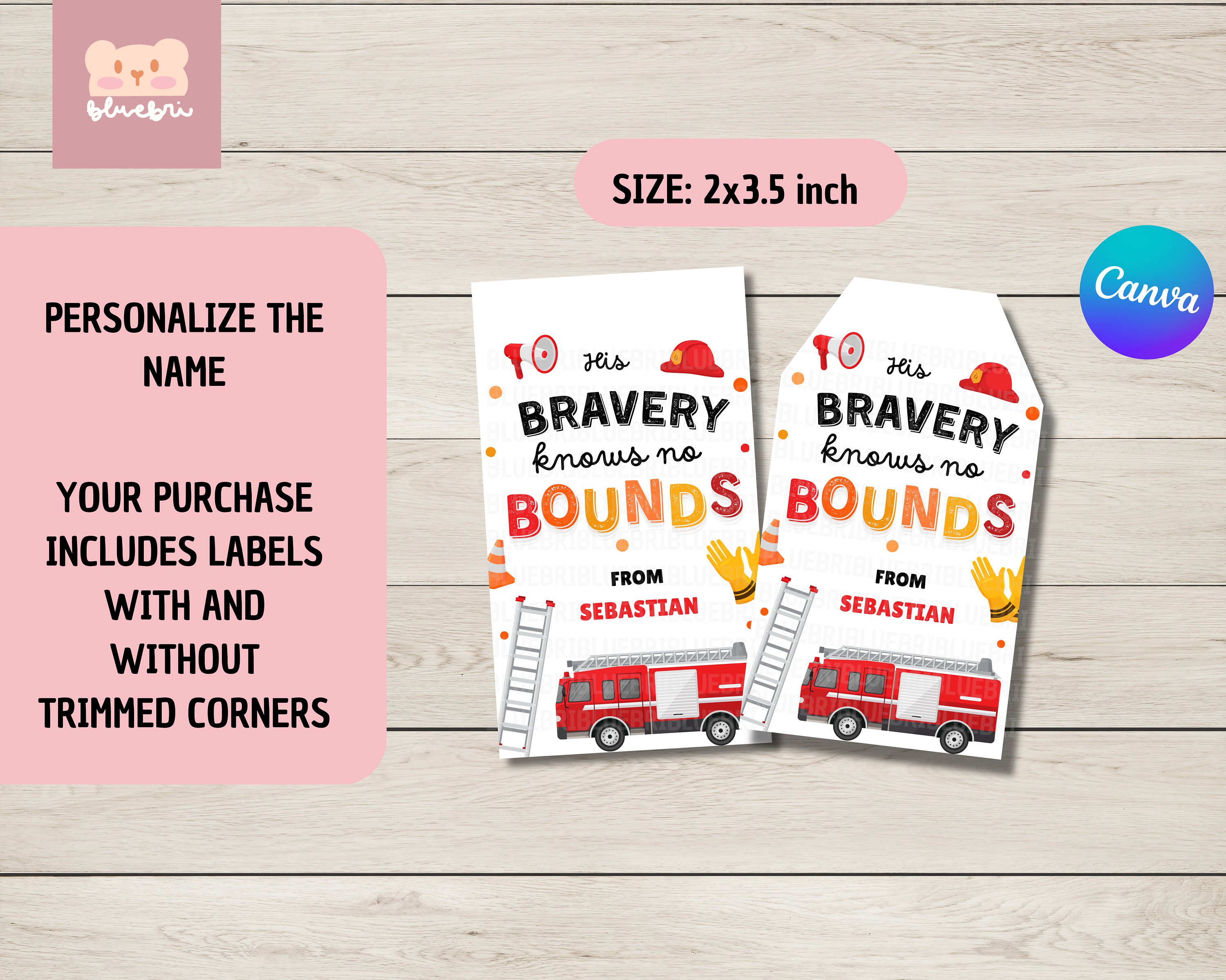 Fire Truck Favor Tags, Favor Tags, Fireman Birthday,thank You Cards ...