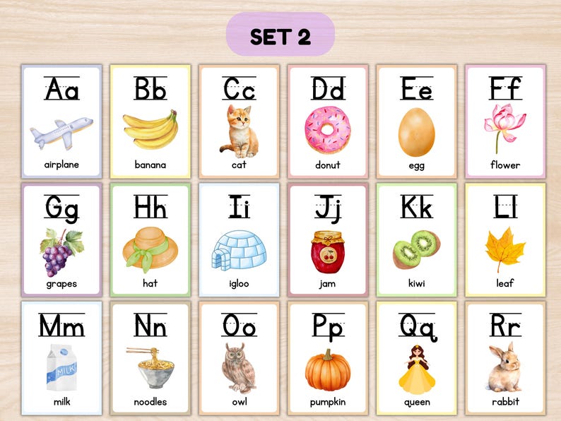 Watercolor Alphabet Poster ABC Poster Print Classroom Decor Digital ...