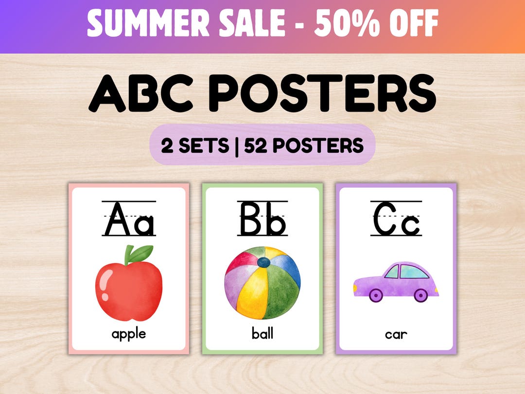Watercolor Alphabet Posters: ABC Printable Classroom Decor (digital ...