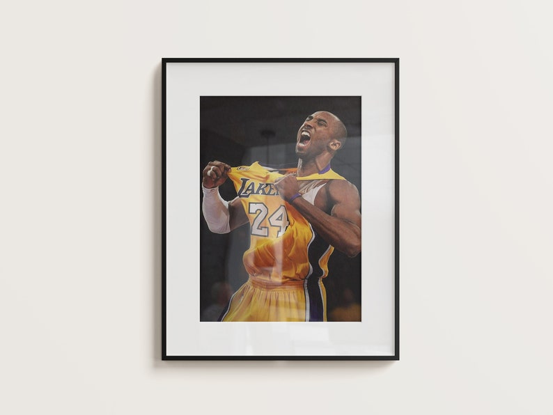 Kobe Bryant NBA LA Lakers Black Mamba Digital Print - Etsy