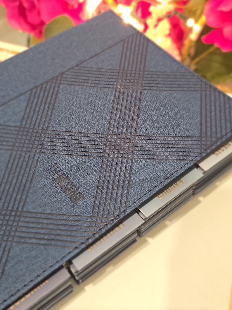 The Message Bible Navy Plaid With Blue Tabs – Jai & Co. Boutique ...