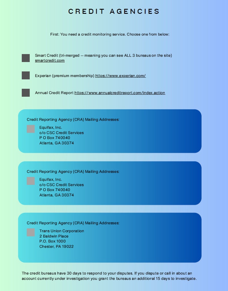 Downloadable/printable Credit Repair Planner. Repair Your Credit ...