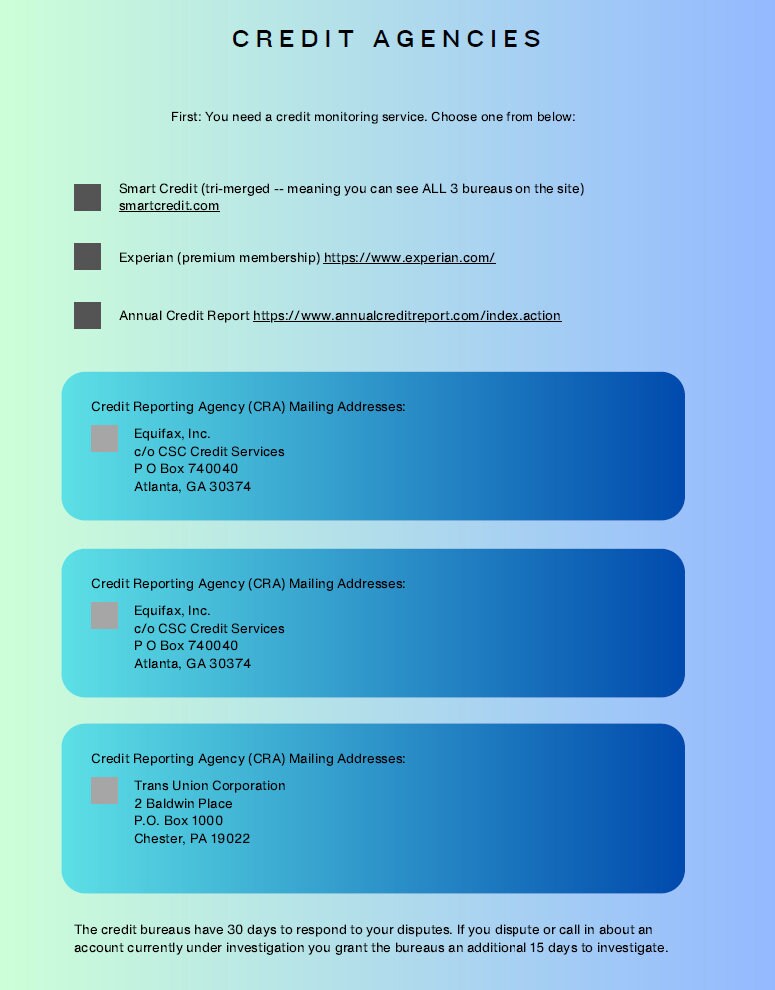 Downloadable/printable Credit Repair Planner. Repair Your Credit ...