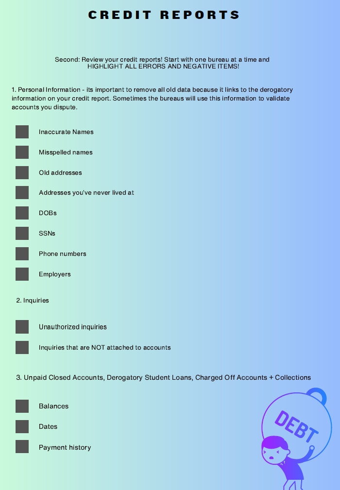 Downloadable/printable Credit Repair Planner. Repair Your Credit ...