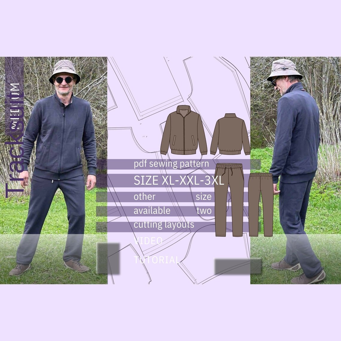 Stylish Bomber Jacket & Sweatpants Sewing Pattern - Unisex Tracksuit ...