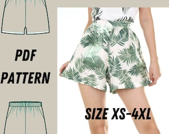 Easy Shorts Pattern Pdf XS-XXL Elastic Shorts Pdf Sewing Pattern ...