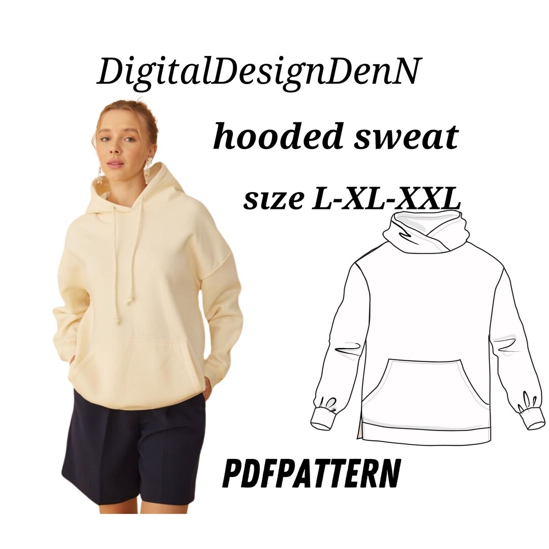 Oversize Hoodie PDF Sewing Pattern Sizes /L / XL / XXL - Etsy