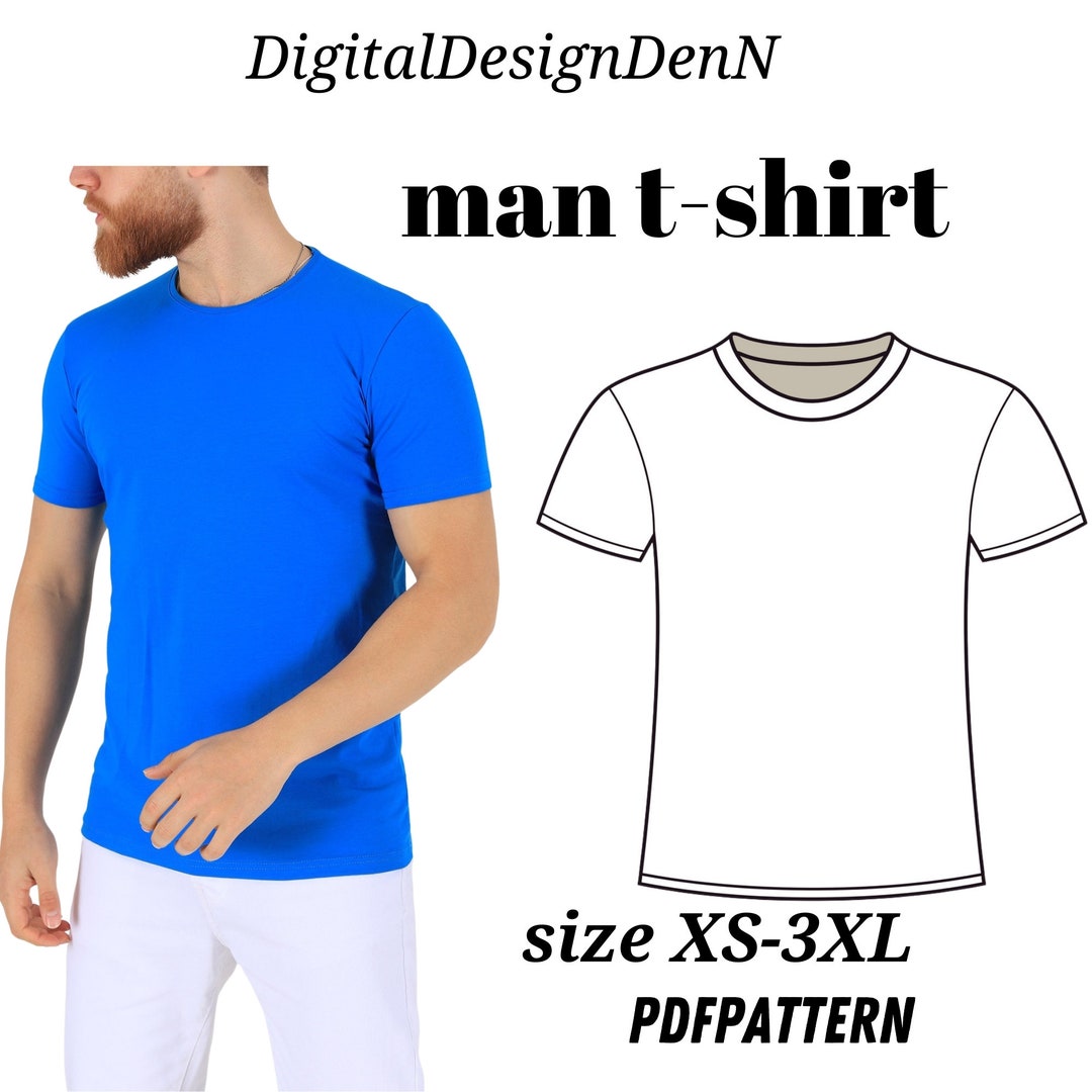 DIY Men's T-shirt Sewing Pattern | Sizes XS-4XL | Simple Project for ...