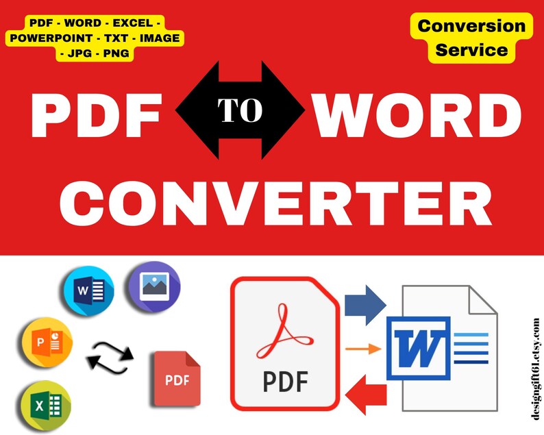 PDF to Word Excel Powerpoint Text Image Converter Service (digital ...