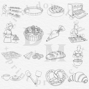 80 Bakery Pastry SVG PNG Bundle | Cakes, Pastries, Tools, Ingredients ...