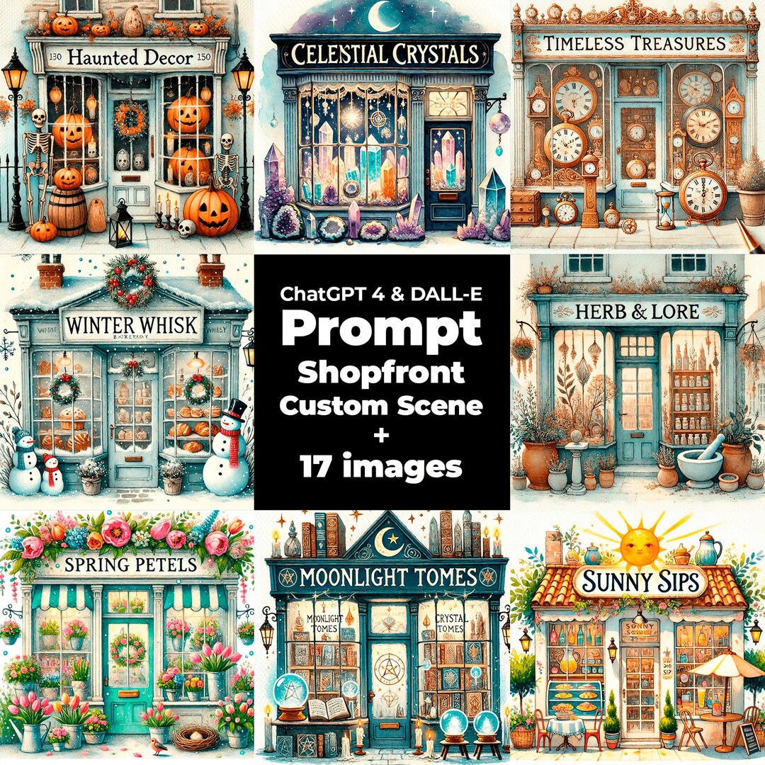 Customizable Whimsical Storefront Folk Art Prompt for Chatgpt & DALL-E ...