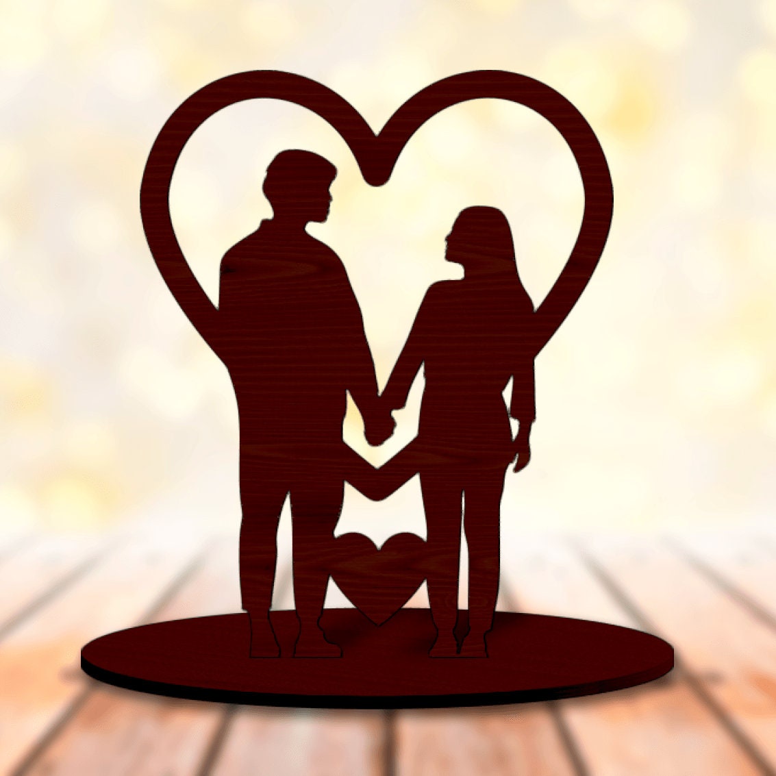 Romantic Couple SVG Valentine's Day Laser Cut File, Silhouette ...