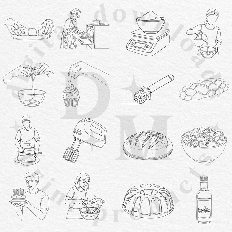 80 Bakery Pastry SVG PNG Bundle | Cakes, Pastries, Tools, Ingredients ...