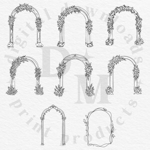 25 Wedding Arch SVG PNG Bundle | Floral Ceremony Arches Clipart ...