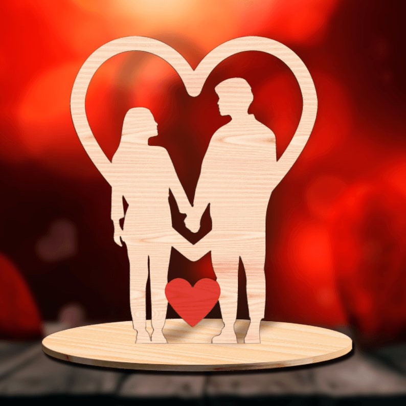 Romantic Couple SVG Valentine's Day Laser Cut File, Silhouette ...