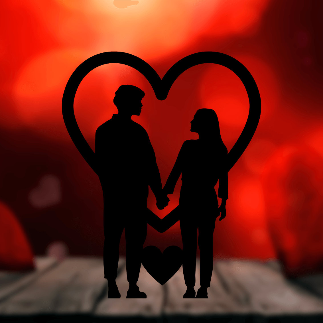 Romantic Couple SVG Valentine's Day Laser Cut File, Silhouette ...