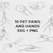 Pet Paws and Hands SVG Bundle Files for Cricut, Pet Lover, Cat Owner ...