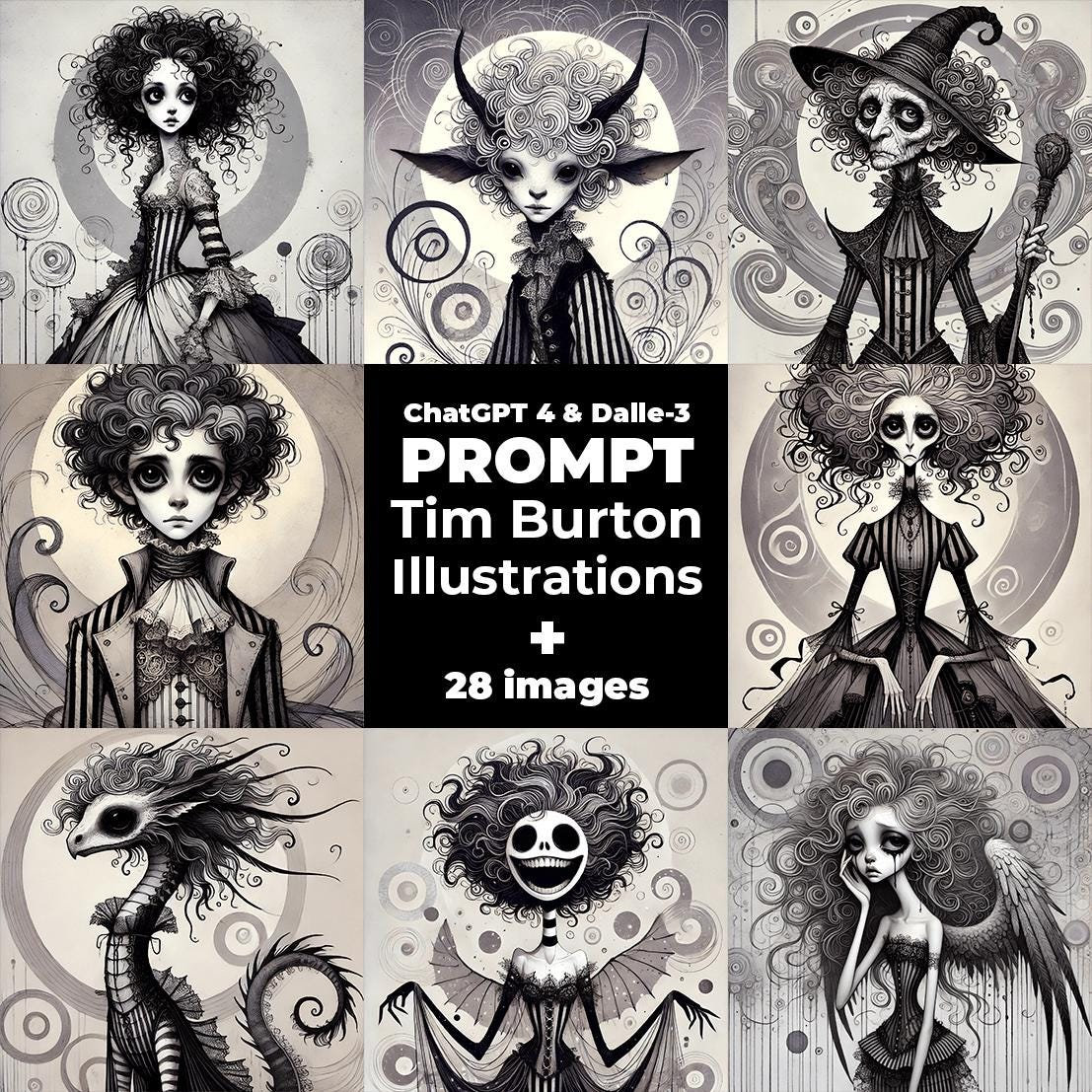 Tim Burton Gothic Style Prompt for Chatgpt & DALL-E 28 Ai-generated ...