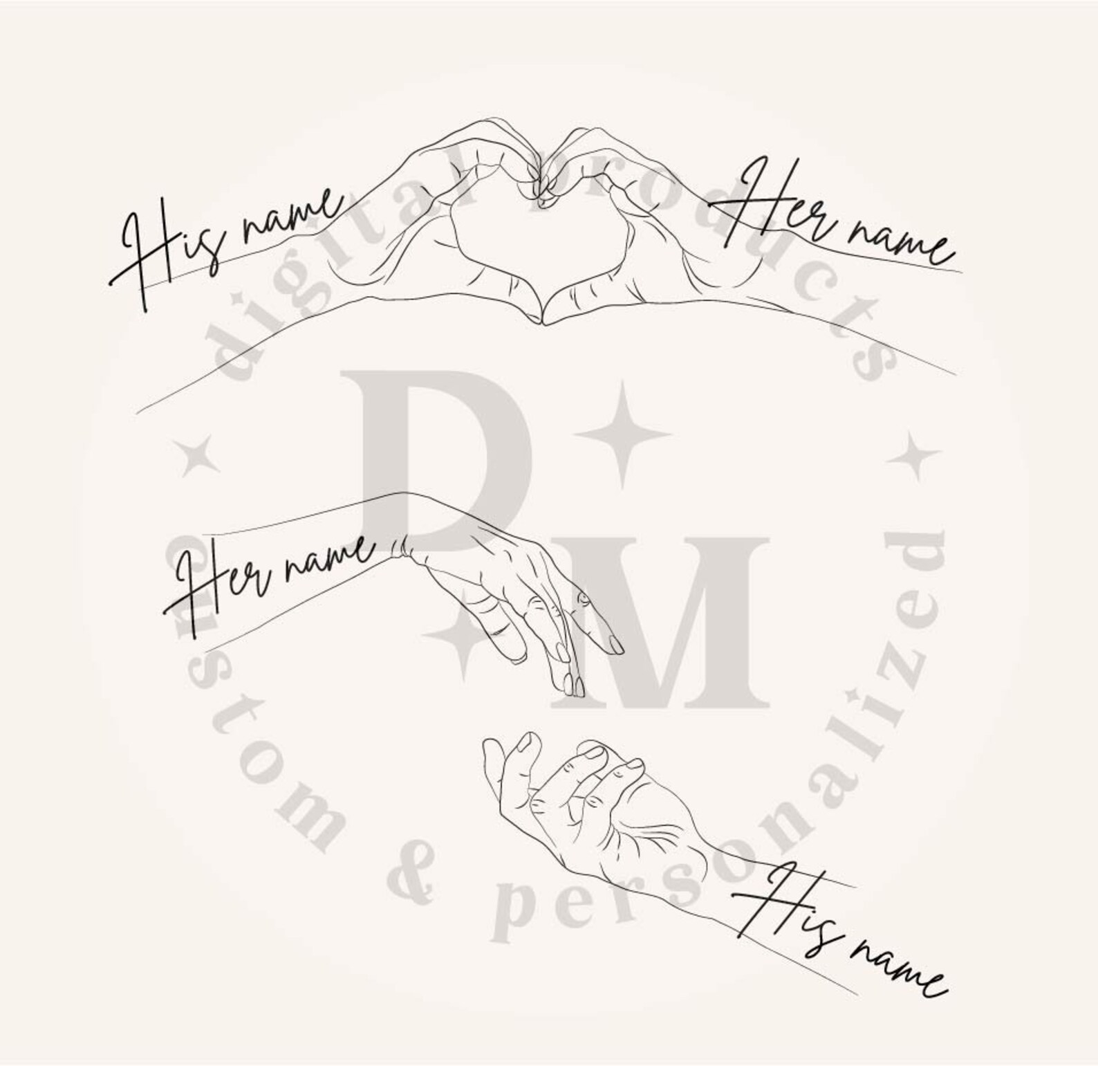 10 Custom Couple Holding Hands With Text Names SVG Bundle Pinky Hold ...