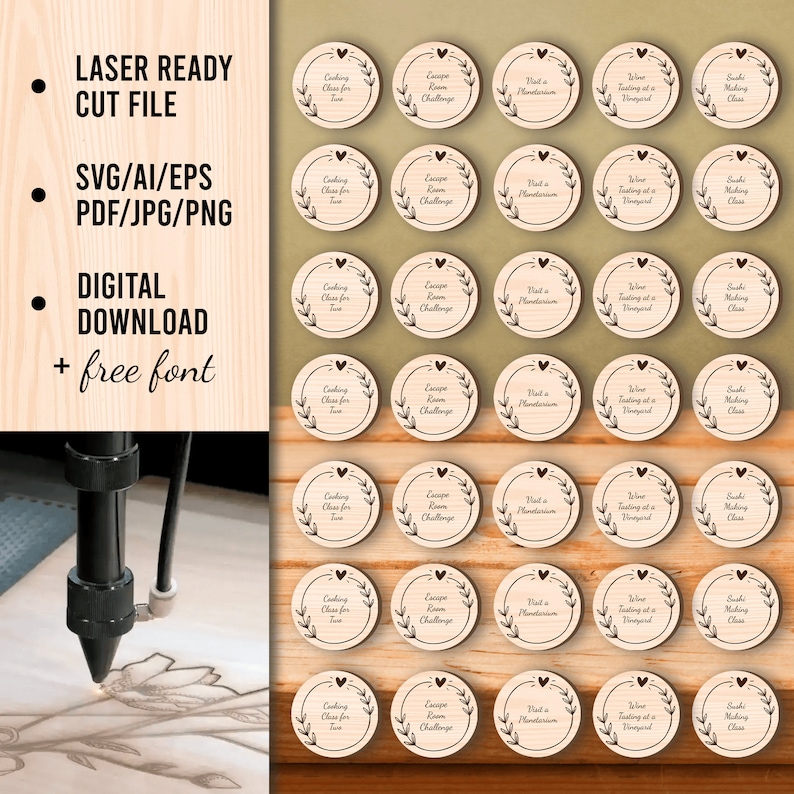 100 Date Night Activity Tokens SVG Bundle Template Valentine's Day ...