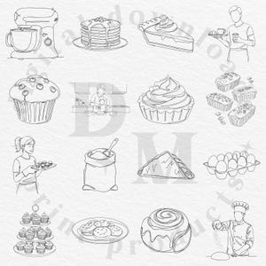 80 Bakery Pastry SVG PNG Bundle | Cakes, Pastries, Tools, Ingredients ...