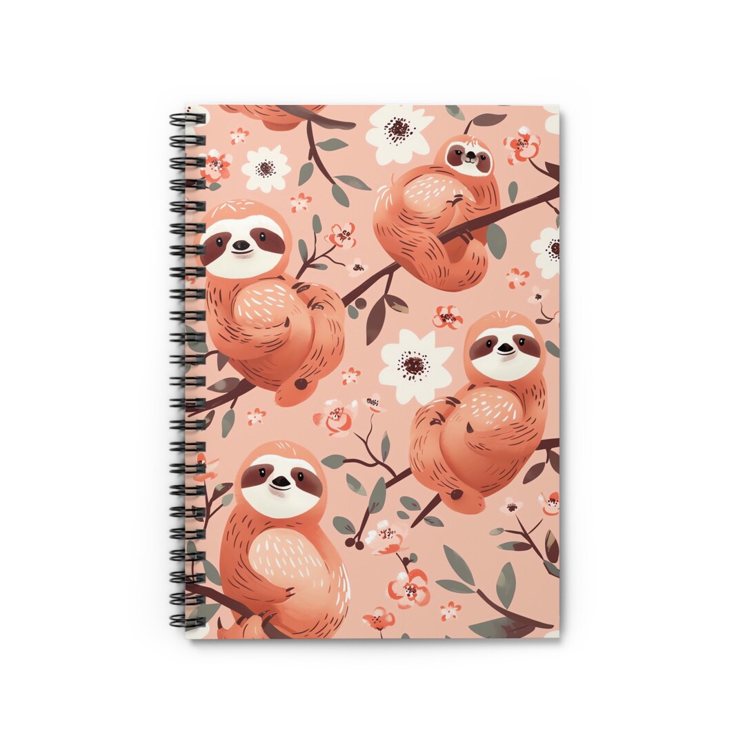 Kawaii Sloth Spiral Notebook Ruled Line - Etsy