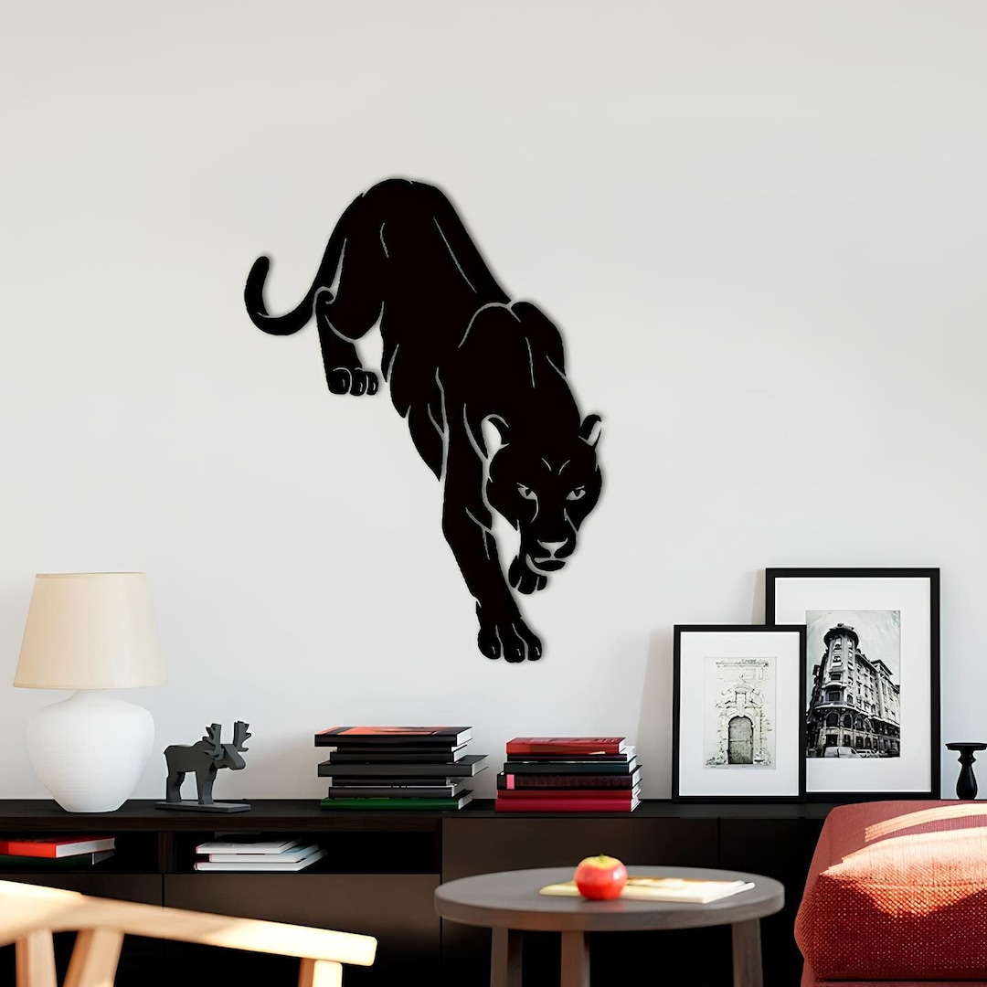 Panther Wall Decor Wild Animals Wall Arts Black Panther Wall - Etsy