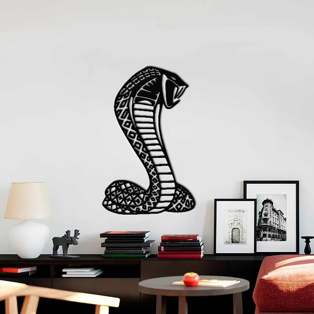 Snake Wall Decor, Linear Style Cobra Wall Sign, Cobra Snake Wall ...