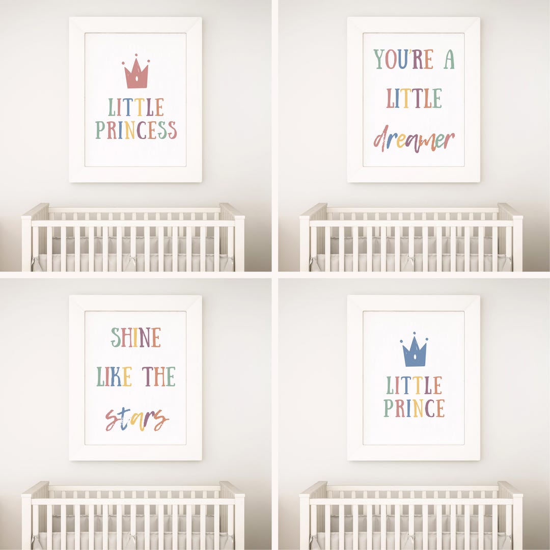 Baby Crib Posters, Crib Room Wall Posters, Nursery Posters, Rainbow ...