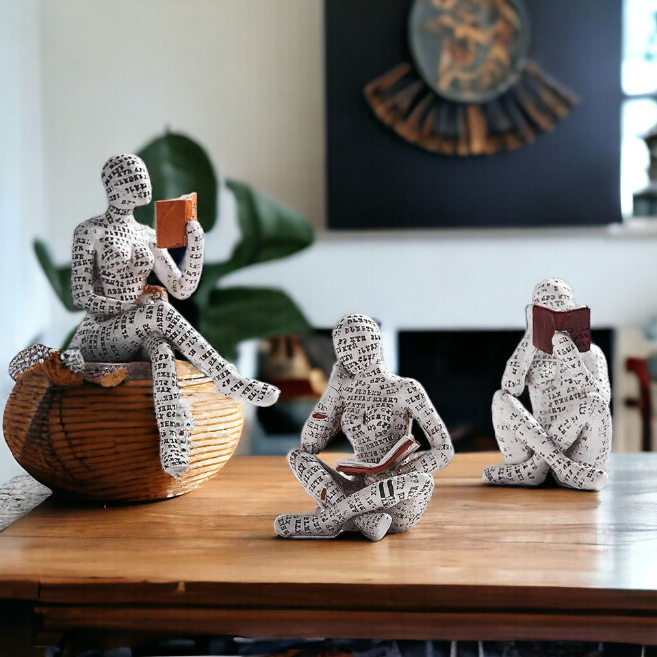 Creative Reading Art Decor Person Reading Ornament Unique Home Decor ...